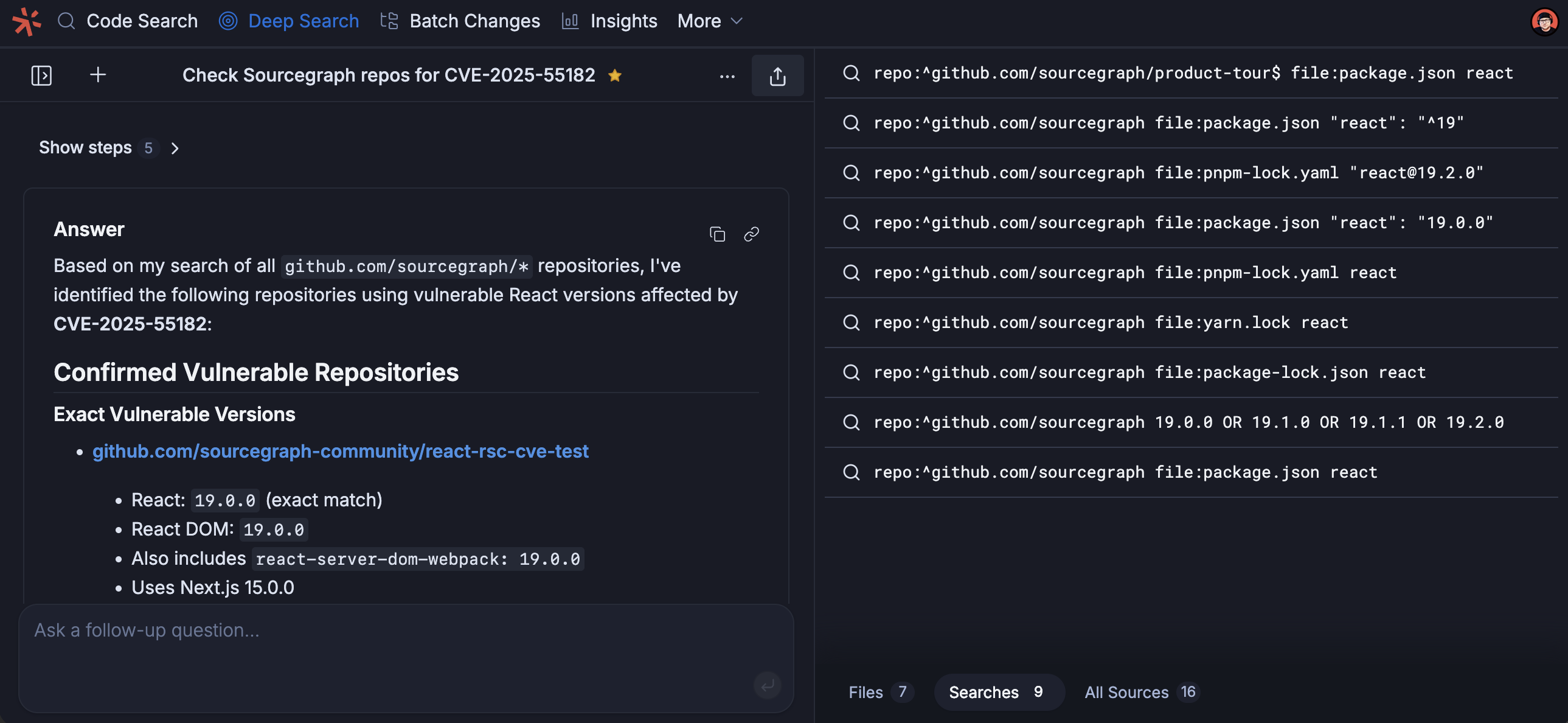 Find Affected Code: React Server Components Critical Security Vulnerability (CVE-2025-55182 ...